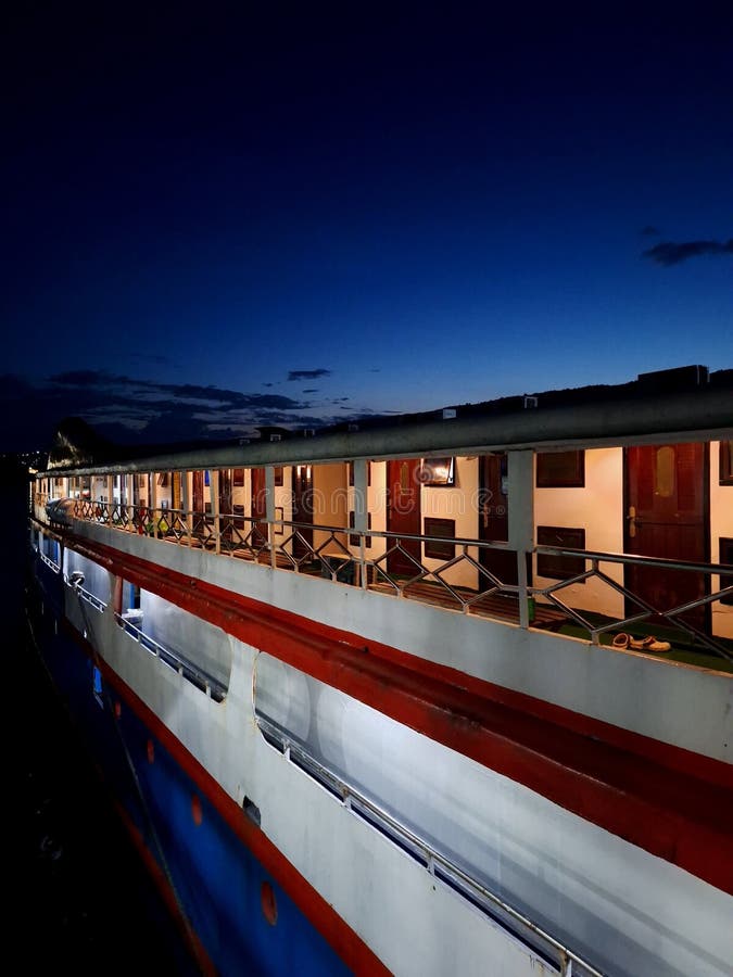 Beautiful Night View with Big Ship Stock Image - Image of ship, view ...