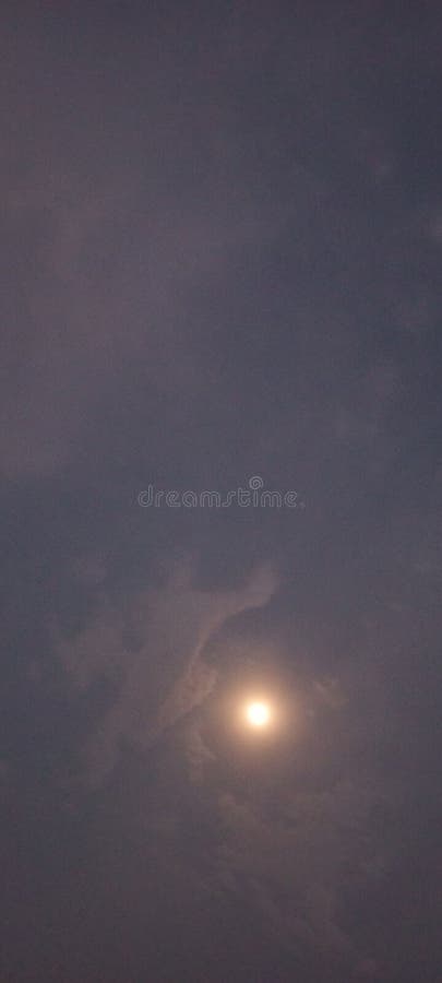 Beautiful Night View of Lightning Moon. Stock Photo - Image of ...
