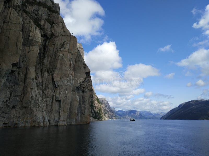 Beautiful Norwegian Mountains and Cliffs in the Lysefjord, Norway. View ...
