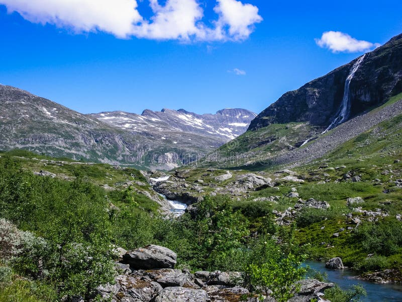 Beautiful Norwegian Nature, Mountains Stock Photo - Image of place ...