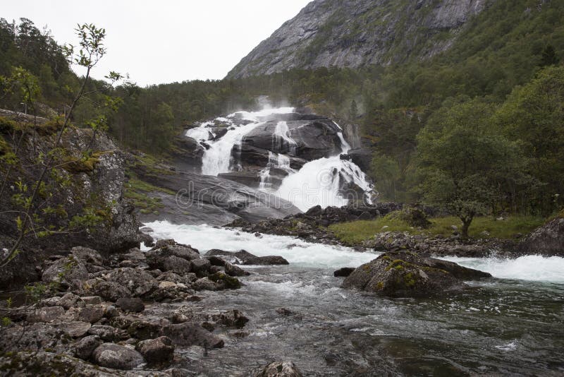 Beautiful Norwegian Waterfall Stock Image - Image of norway, marine ...