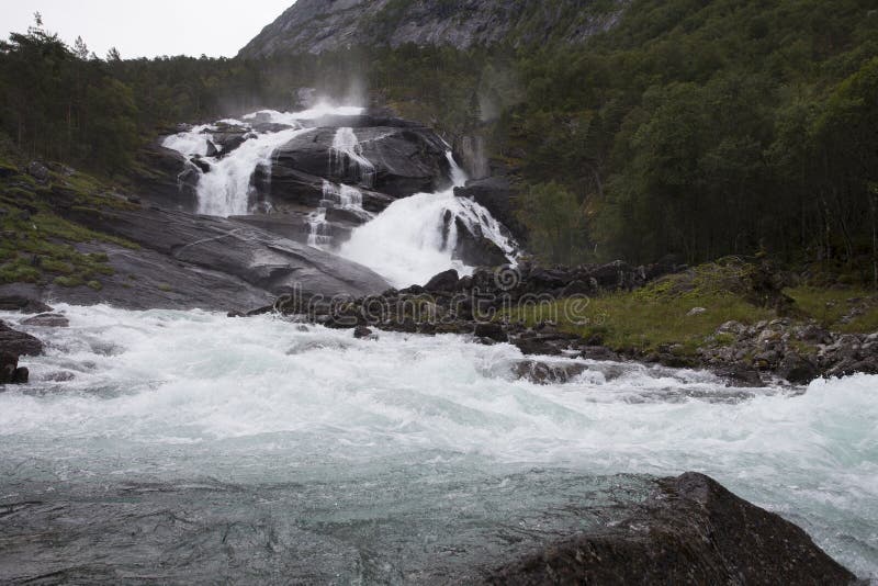 Beautiful Norwegian Waterfall Stock Image - Image of aquaculture, river ...