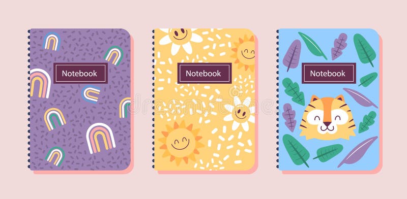 Beautiful Notebook Cover Design Template Vector Illustration Stock ...