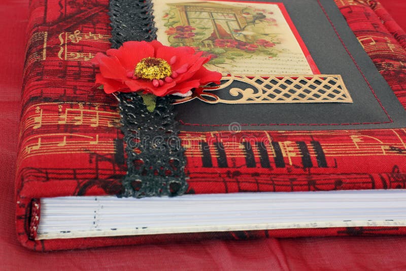 Beautiful Notebook. Notebook in Scrapbooking Techniques. Editorial ...