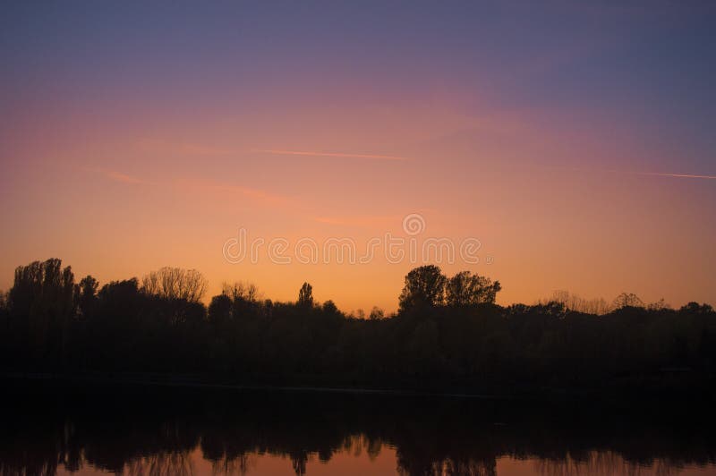 November Sunset in the City Park Stock Photo - Image of sunset, forest ...