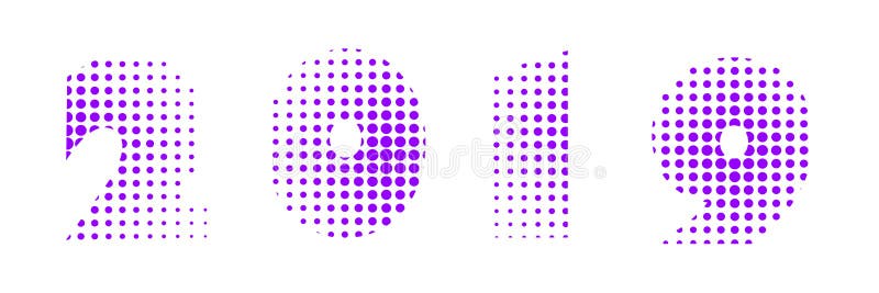Numbers 2019 in Pop Art Style Stock Illustration - Illustration of ...