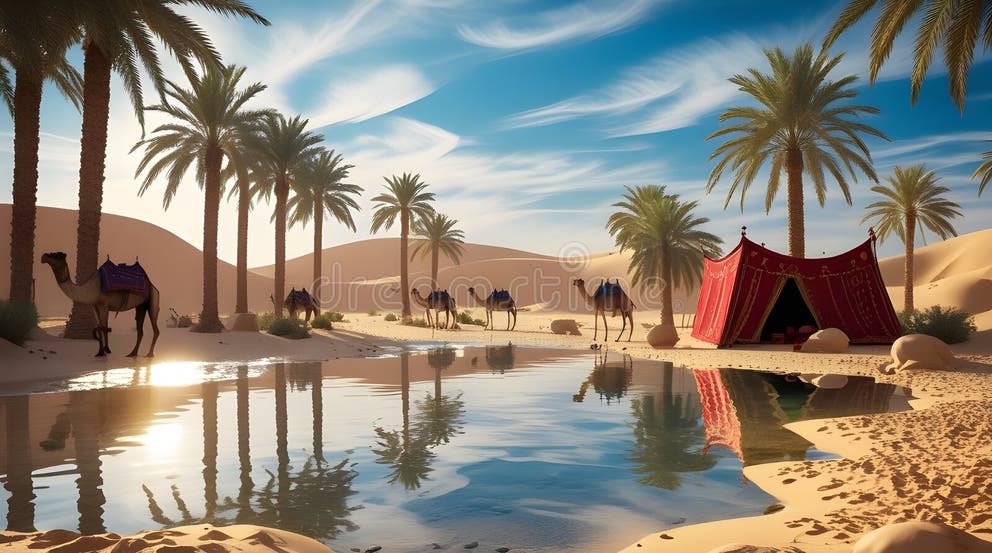 Beautiful Oasis in the Arabian Desert Stock Photo - Image of nature, culture: 367100918