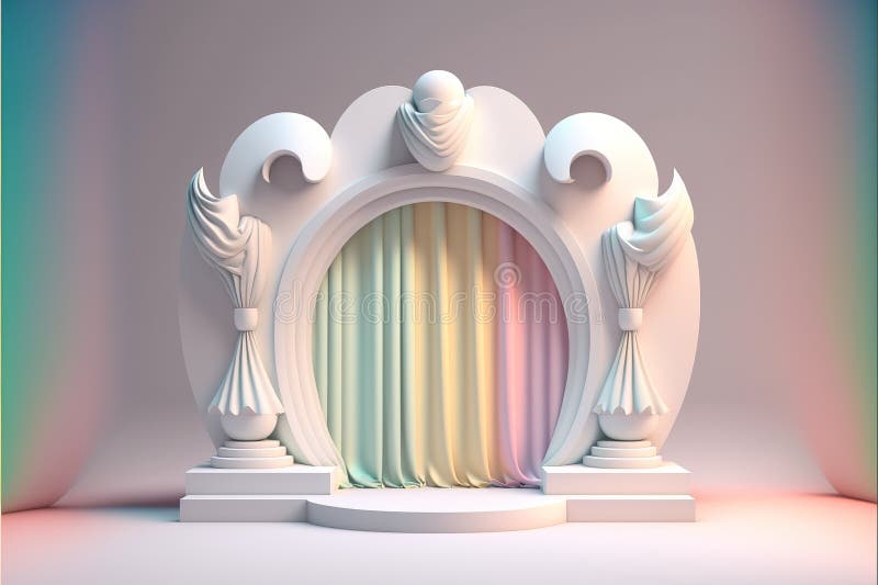 Beautiful Object Modern Abstract Stage Background with Colorful Pastel ...