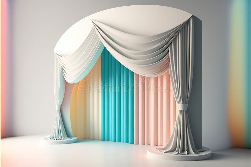 Beautiful Object Modern Abstract Stage Background with Colorful Pastel ...
