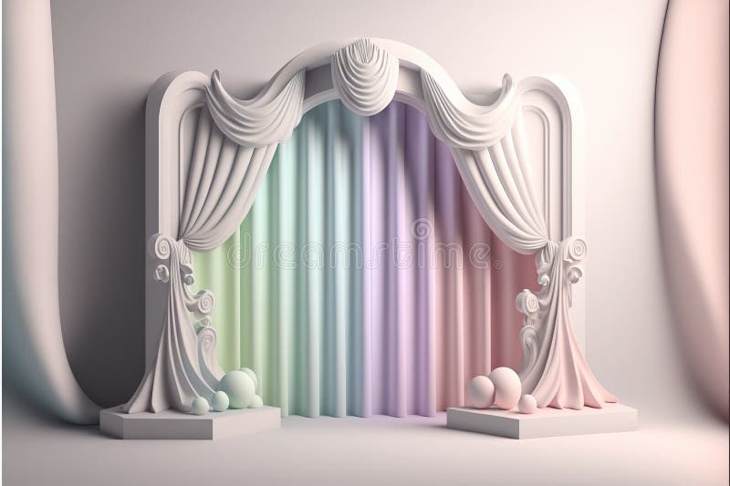 Beautiful Object Modern Abstract Stage Background with Colorful Pastel ...
