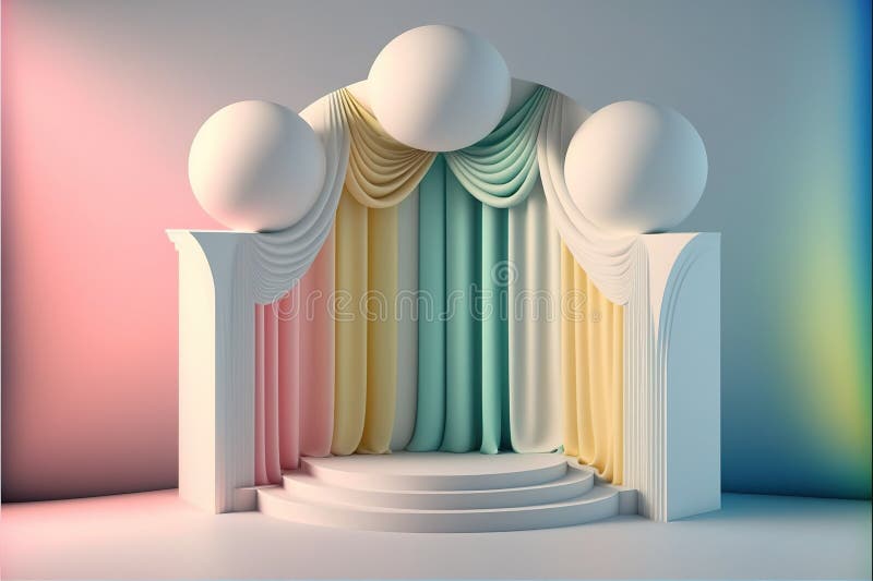 Beautiful Object Modern Abstract Stage Background with Colorful Pastel ...