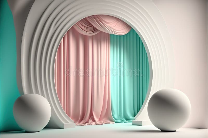 Beautiful Object Modern Abstract Stage Background with Colorful Pastel ...