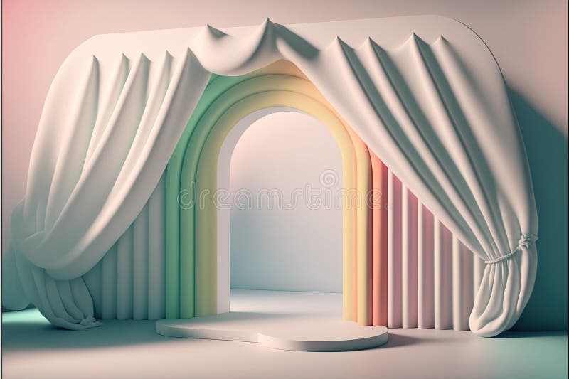 Beautiful Object Modern Abstract Stage Background with Colorful Pastel ...