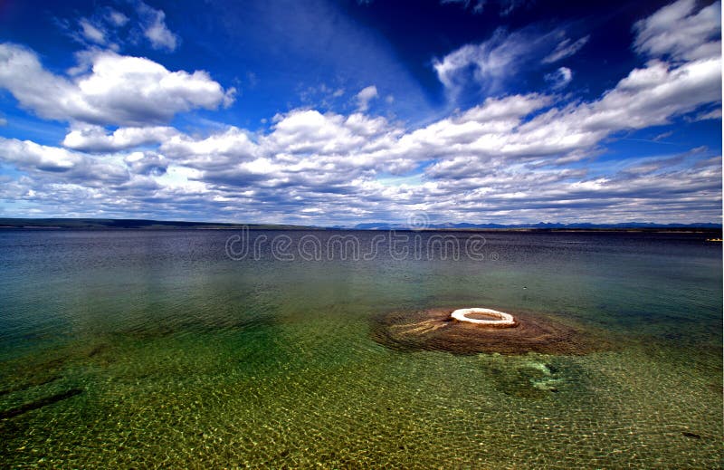 Beautiful Ocean Atoll with Blue Skies Stock Image - Image of atoll ...