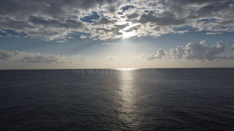 Beautiful Ocean Featuring a Stunning Reflection of the Sun Stock Photo ...