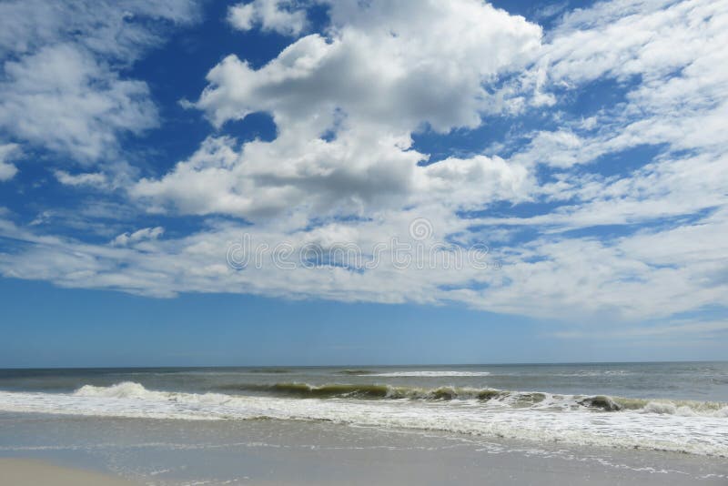 Ocean View on Florida Beach Stock Photo - Image of clouds, coastline ...