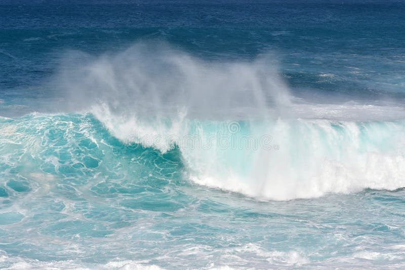Beautiful Ocean Waves with a Breaking Wave. Stock Photo - Image of ...