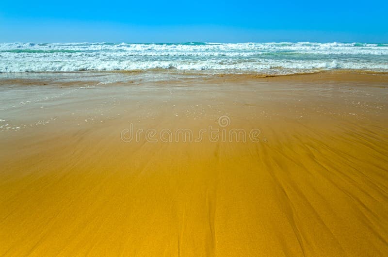Beautiful Oceanic Empty Beach Stock Photo - Image of sand, sunlight ...