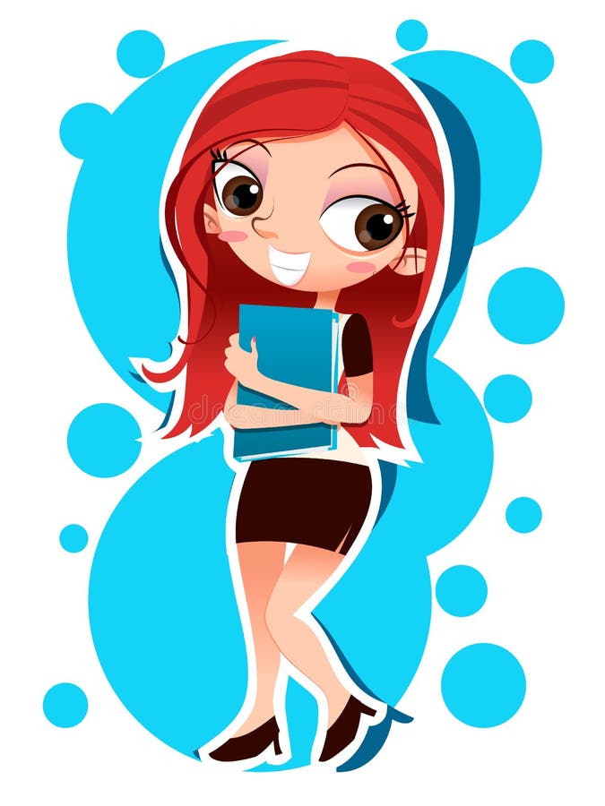 Beautiful office girl. stock vector. Illustration of lady - 83521619