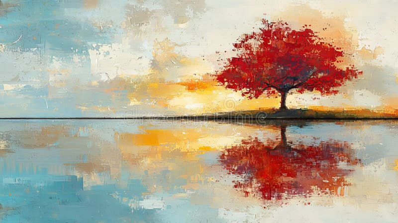 This Beautiful Oil Painting Fantasy Background Features a Magic Tree ...