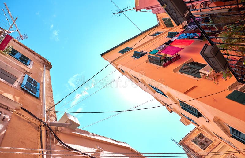 Beautiful Old Buildings in Corfu Stock Image - Image of greek, corfu ...