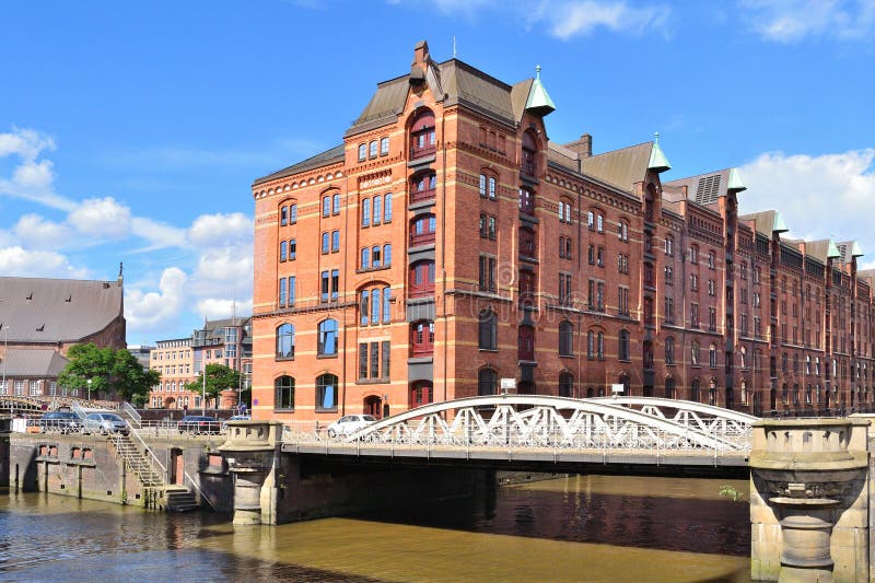 Hamburg Old Town stock image. Image of canal, landmark - 76197677