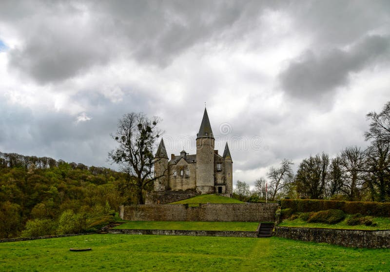 Beautiful Old Castle in Belgium, Springtime Stock Photo - Image of ...