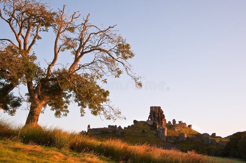 Beautiful Old Castle Ruin on Autumn Morning Stock Image - Image of ...