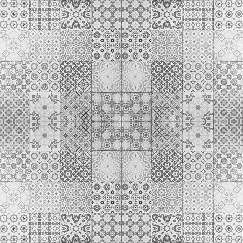 Beautiful Old Ceramic Tile Wall Patterns in the Park Public. Stock ...