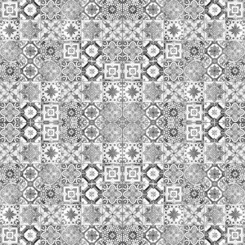 Beautiful Old Ceramic Tile Wall Patterns in the Park Public. Stock ...