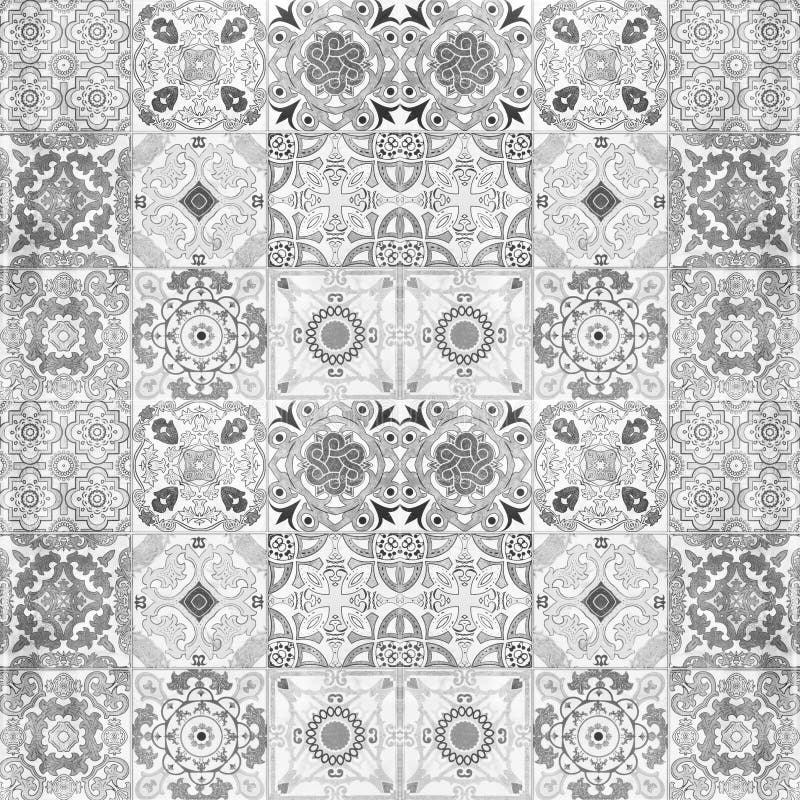 Beautiful Old Ceramic Tile Wall Patterns in the Park Public. Stock ...