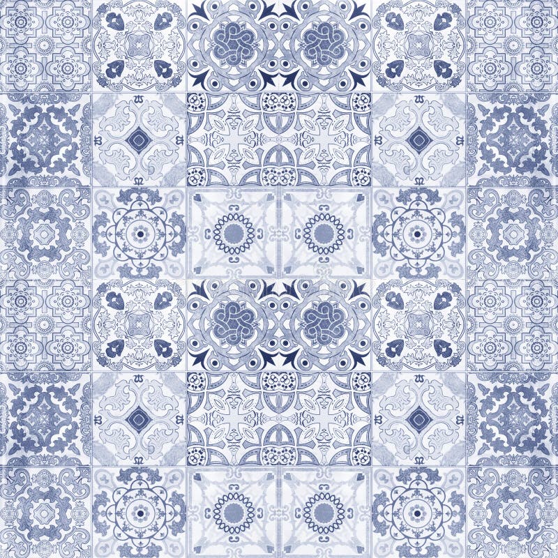 Beautiful Old Ceramic Tile Wall Patterns in the Park Public. Stock ...