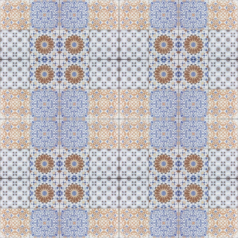 Beautiful Old Ceramic Tiles Patterns in the Park Public. Stock Image ...