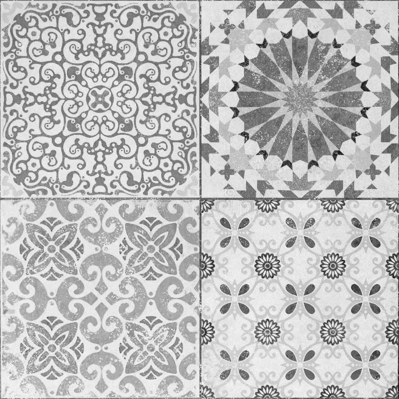 Beautiful Old Ceramic Tiles Patterns in the Park Public. Stock Image ...