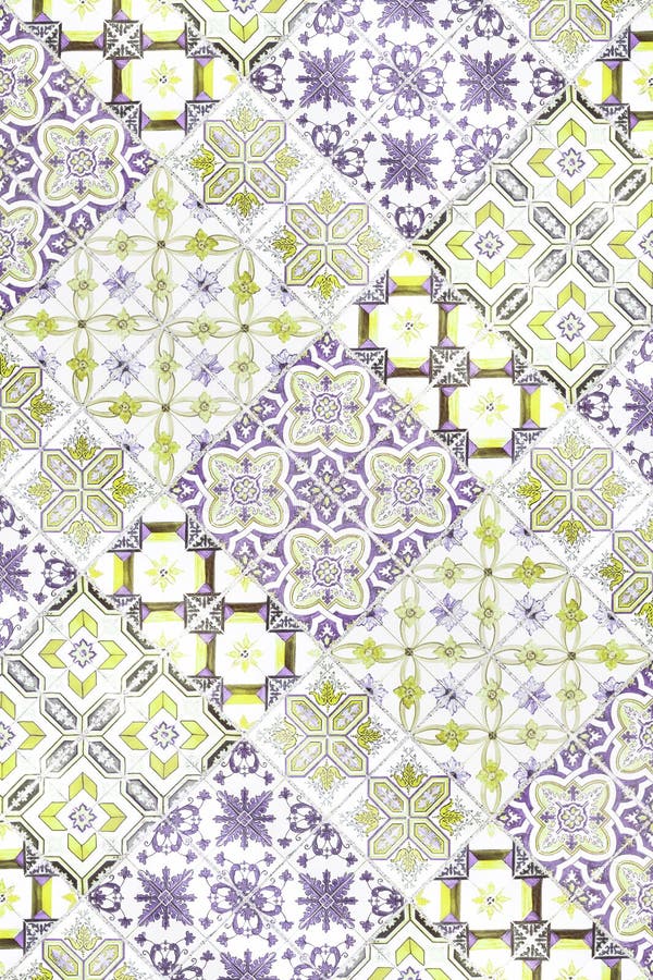 Beautiful Old Ceramic Tiles Patterns in the Park Public. Stock ...