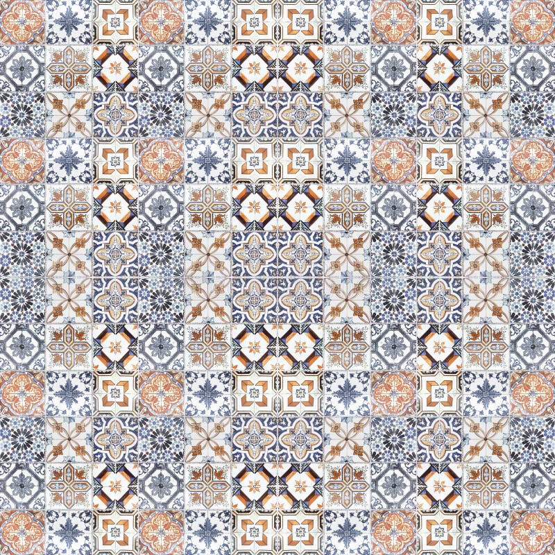 Beautiful Old Ceramic Tiles Patterns in the Park Public. Stock Photo ...