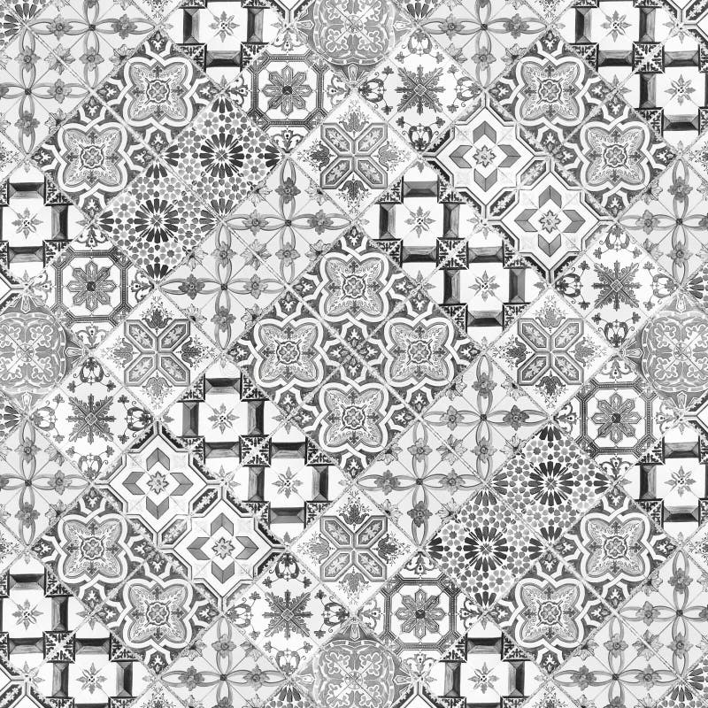 Beautiful Old Ceramic Tiles Patterns in the Park Public. Stock Image ...