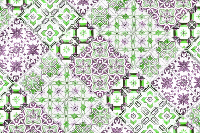 Beautiful Old Ceramic Tiles Patterns in the Park Public. Stock Photo ...