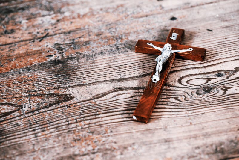Beautiful Old Cross with Jesus and Heart Stock Image - Image of love ...