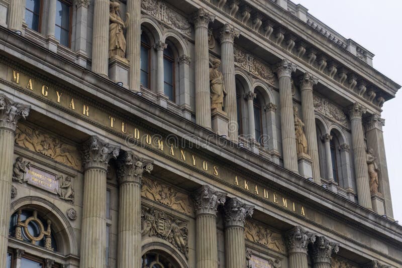 Beautiful Old Facade of the Hungarian Academy of Sciences Editorial ...