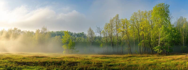 Beautiful Old Forest in the Fog Stock Photo - Image of peak, landscape ...