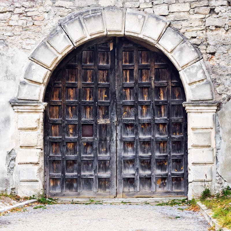 Gate in Old Stone Castle Wall, Architectural Detail Stock Image - Image ...