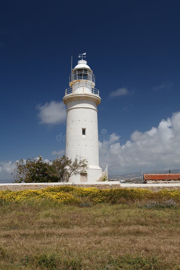 Beautiful Old Lighthouse in Cyprus Archaeological Park Stock Photo ...