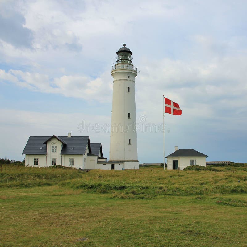 Beautiful Old Lighthouse in Hirtshals Stock Photo - Image of landscape ...
