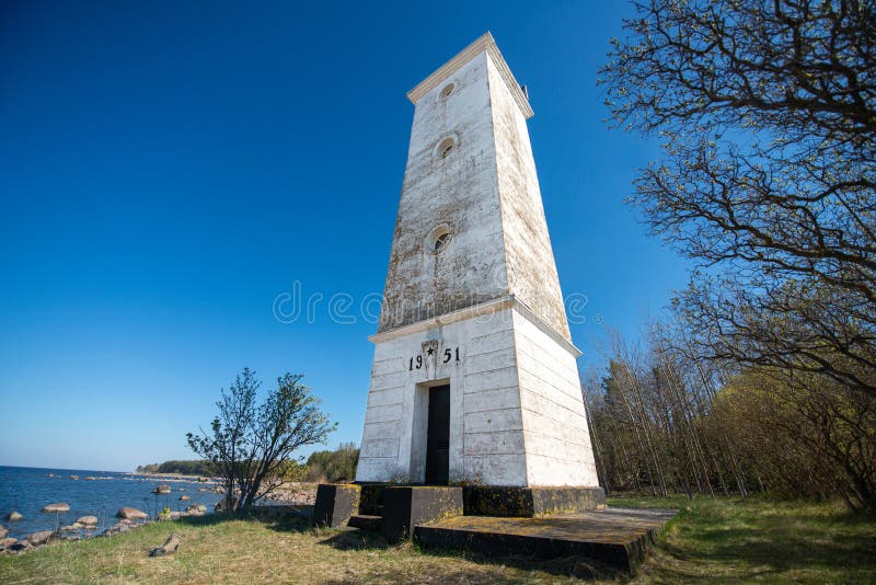 Beautiful Old Lighthouse of Letipea on the Seashore Stock Image - Image ...