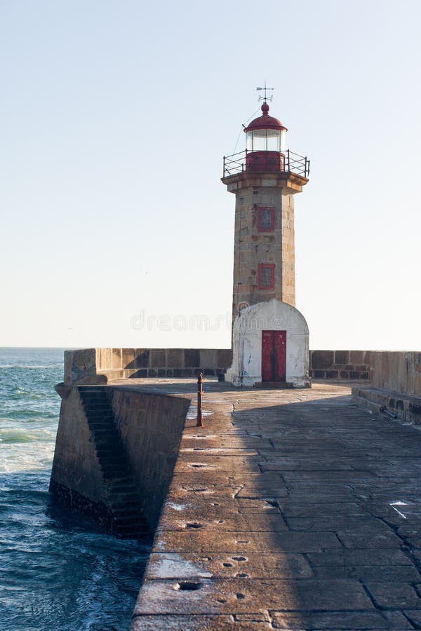 Beautiful Old Lighthouse Near the Ocean on a Sunny Day Stock Image ...