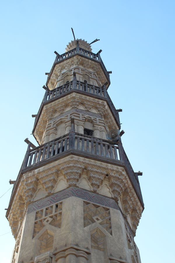 A Beautiful Old Minaret with Decoration in Rasheed City Stock Image ...