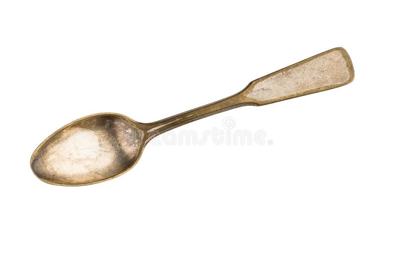 Beautiful Old Old Silver Spoon Isolated on White with Clipping Path ... Beautiful Old Old Silver Spoon Isolated on White with Clipping Path ...