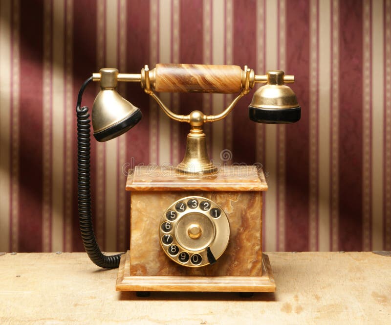 A Beautiful Old Phone on a Vintage Background Stock Image - Image of ...