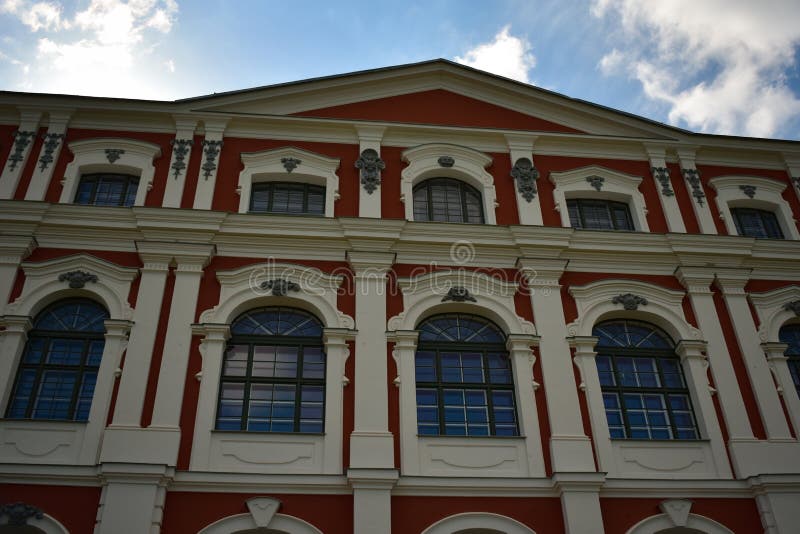 Beautiful Old Style Red and White Building Stock Photo - Image of style ...